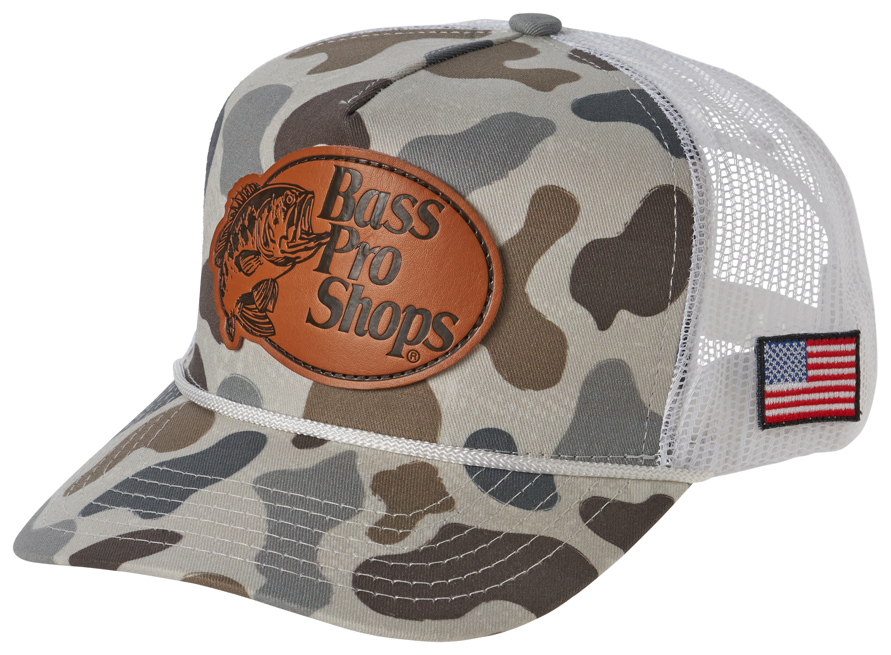 Bass Pro Shops Faux-Leather Patch Camo Mesh-Back Cap | Cabela's